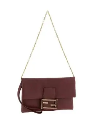 Fendi Mamma Baguette Clutch Bag - Red