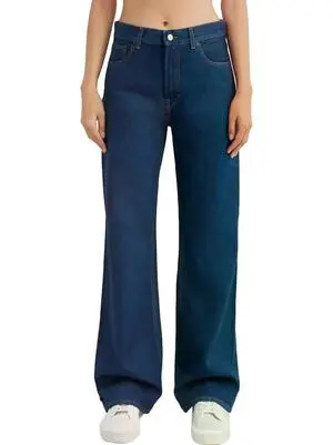 HAIKURE Korea Wide-leg Jeans - Blue