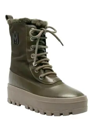 Mackage Hero-w Shearling-lined Ankle Boots - Green