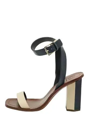 TORY BURCH Tory Burch Block Heel Sandals With Ankle Strap And Gold-Tone Buckle