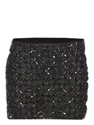 Liu Jo Embroidered Mini Skirt With Zip Closure - Black