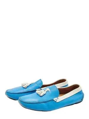 Giorgio Armani Leather Tassel Loafers - Blue