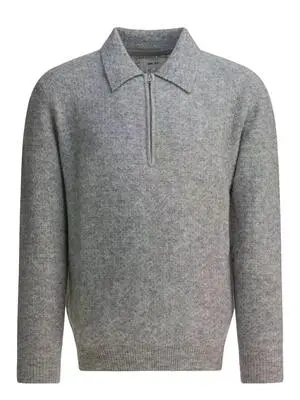 Nn07 Alfie Textured Zip Polo Shirt - Grey