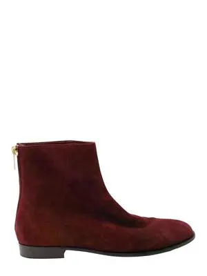 JIMMY CHOO Suede Ankle Boots - Red