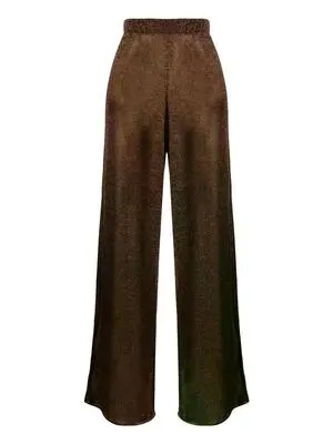 Oseree High-waisted Lurex Trousers - Brown