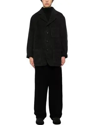 Yohji Yamamoto X Masses Herringbone Wool Jacket - Black