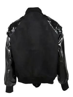 JUNTAE KIM Flower Embellished Bomber Jacket - Black