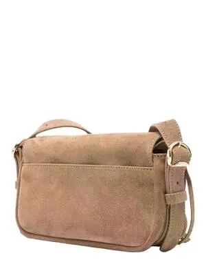 Sandro Le Mini Mambo Suede Fringed Cross Body Bag - Brown