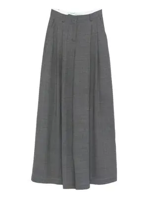 OFF-WHITE Off-White Grey Check Pattern Wide Leg Trousers