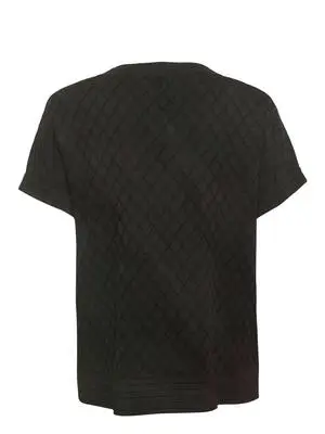 Carolina Herrera Diamond-pattern Knitted Blouse - Black