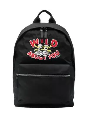 Kenzo Wild Tiger Graphic Print Backpack - Black