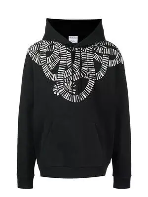 COUNTY OF MILAN Snake Wings Print Hoodie - Black
