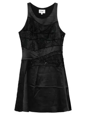Botsí Lace And Satin A-line Dress - Black