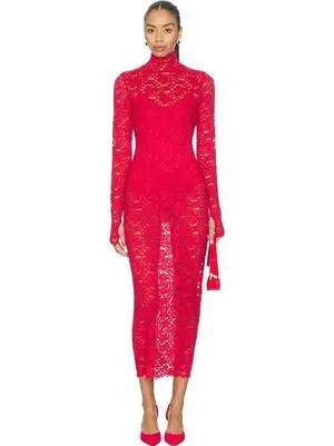 AFRM Joysel Silken Lace Dress In . Also - Red
