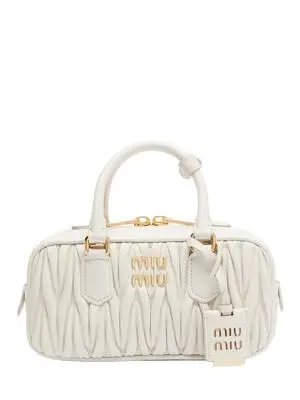 Miu Miu Arcadie Small Leather Top-handle Bag - White