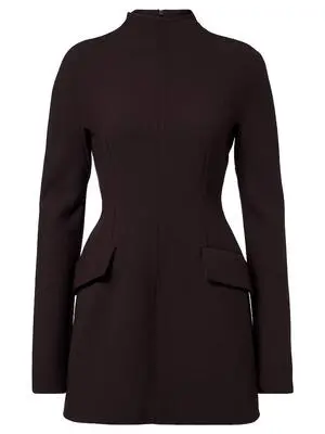 Sportmax Peplum Gabardine Minidress - Brown