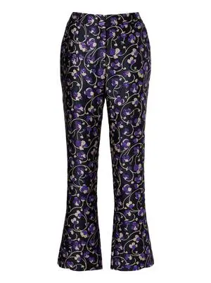La DoubleJ 24/7 Honeysuckle Jacquard Straight Leg Trousers - Blue