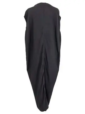 Rick Owens Draped Round-neck Sleeveless Maxi Shirt Dress - Black