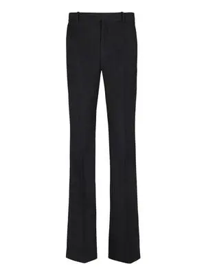 Balmain Darted Wool Trousers - Black