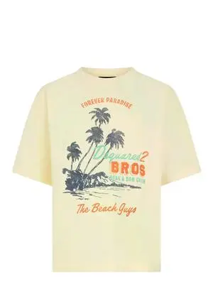 Dsquared2 Graphic-print Crew-neck T-shirt Neutrals