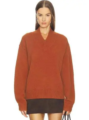 SRG Doris Cashmere V-neck Sweater - Rust