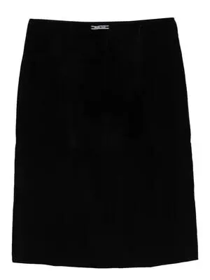 Prada Midi Velvet Skirt - Black