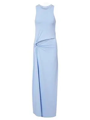 Rabanne Cutout Cotton-Blend Maxi Dress Blue