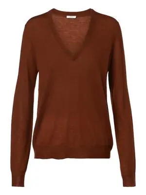 JOSEPH Cashmere V-neck Sweater In Cinnamon - Brown