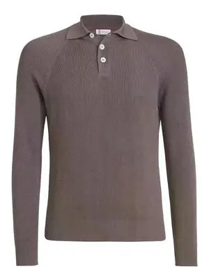 Brunello Cucinelli Buttoned Polo Shirt - Brown