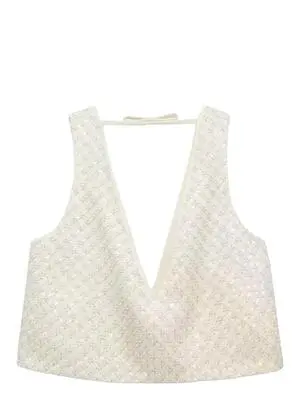 Dorothee Schumacher Textured V-neck Top - Neutrals