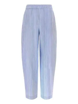 ROTATE BY BIRGER CHRISTENSEN Striped Poplin Trousers - Blue