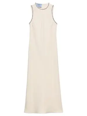 Prada Sablé Sheath Dress With Flared Hem - Ivory