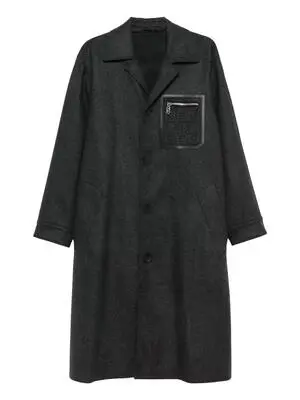 Fendi Felted Mélange Effect Coat - Grey