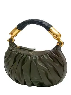Balmain Mini Ebene Tote Bag - Green