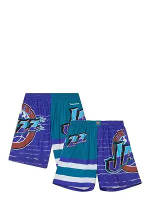 Mitchell & Ness Utah Jazz Graphic Print Shorts - Blue
