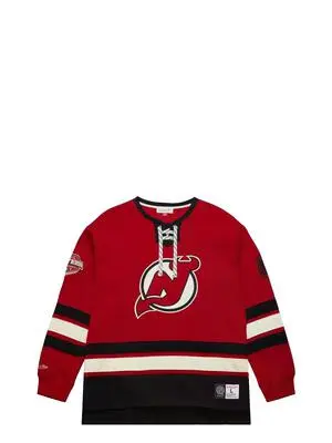 Mitchell & Ness New Jersey Devils Heritage Lace-up Pullover - Red