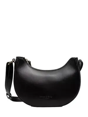 Marc O'polo Zip Crossbody Bag With Debossed Logo - Black