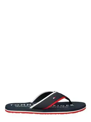 Tommy Hilfiger Striped Thong Flat Sole Slides - Blue