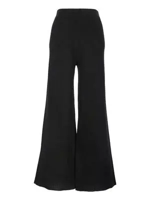 Agnona Ribbed Flared Trousers - Black