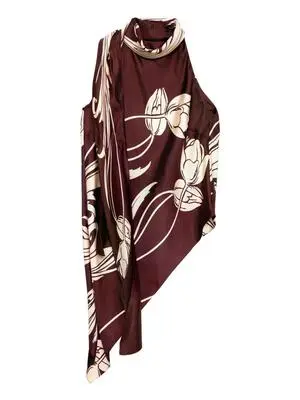 Monse Draped Scarf Top - Red