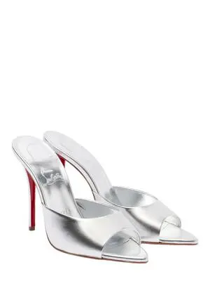 CHRISTIAN LOUBOUTIN Christian Louboutin Miss Z 100 Metallic Leather Mules