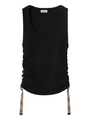 Burberry Festival Stretch Cotton Tank Top - Black