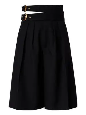 Chloé Virgin Wool Belted Shorts - Black