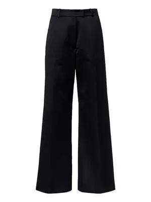 THE FRANKIE SHOP Brickell Satin Wide-leg Trousers - Black