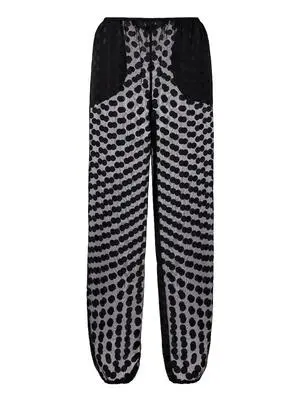 THE FRANKIE SHOP Orissa Polka-dot Sheer Wide-leg Pants - Black