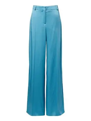 Stella McCartney Satin Wide-leg Trousers - Turquoise
