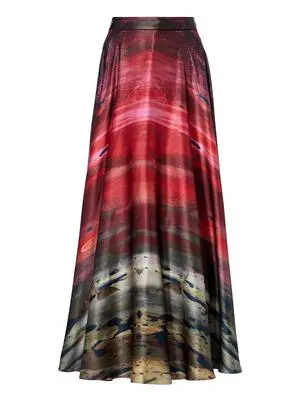 ROKSANDA Printed Silk Satin Maxi Skirt - Multicoloured