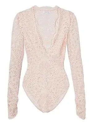 ALEXANDRA MIRO Ariella Sheer Lace Bodysuit - Pink