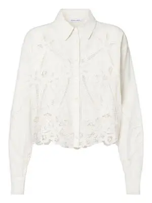 Veronica Beard Adéres Cotton And Linen Shirt - White