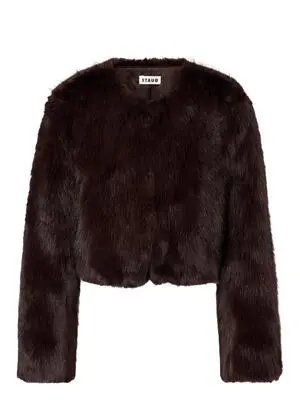 Staud Casimira Cropped Jacket - Brown